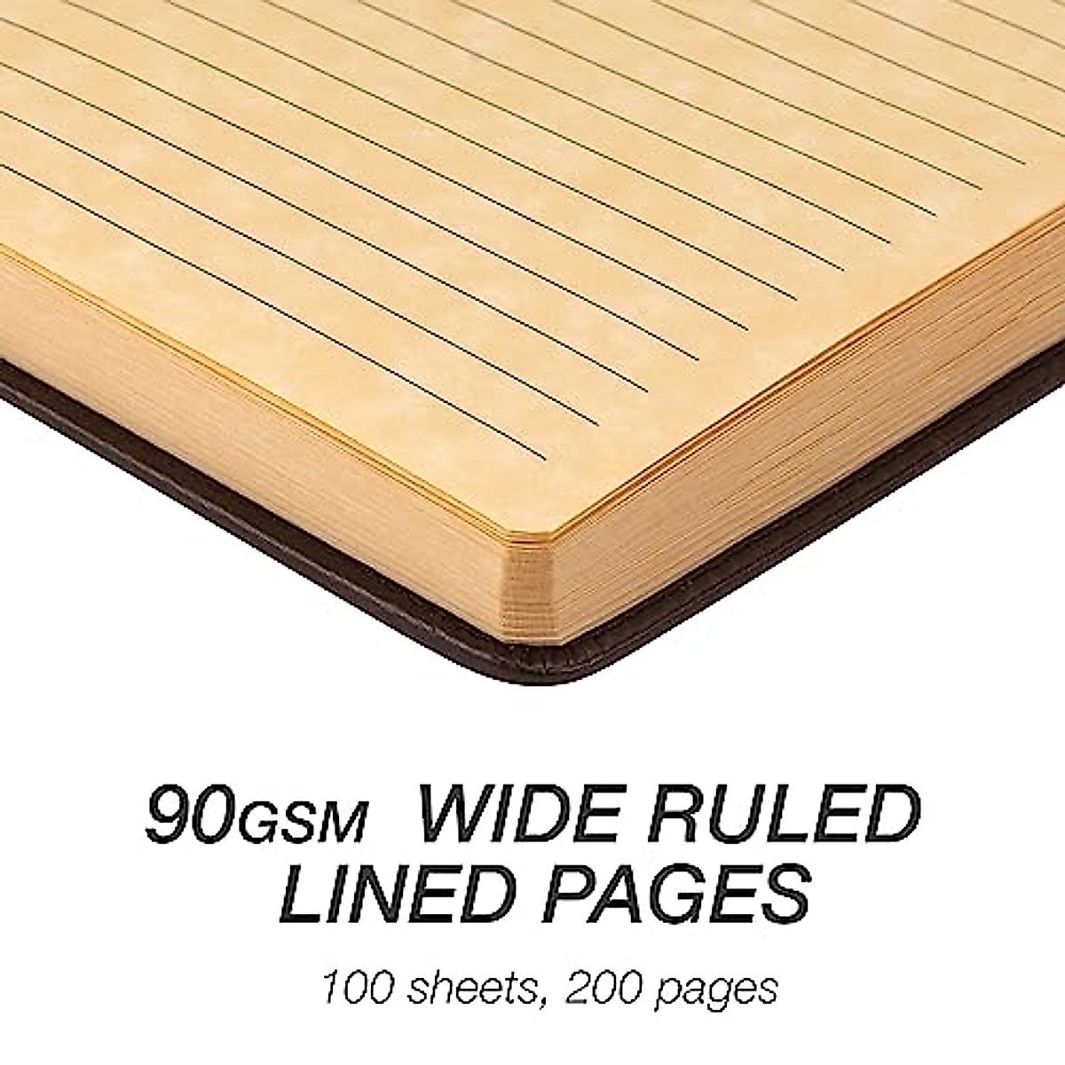 Samsill Vintage Hardcover Notebook, 200 Lined Notebook Pages, Brown, 7.5 x 10 Inch