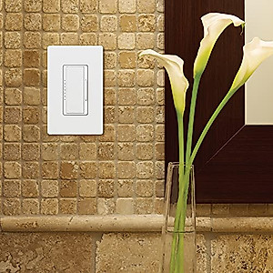 Lutron Maestro Digital Dimmer Switch for Incandescent Bulbs, 600-Watt Single-Pole/Multi-Location, MA-600-WH, White