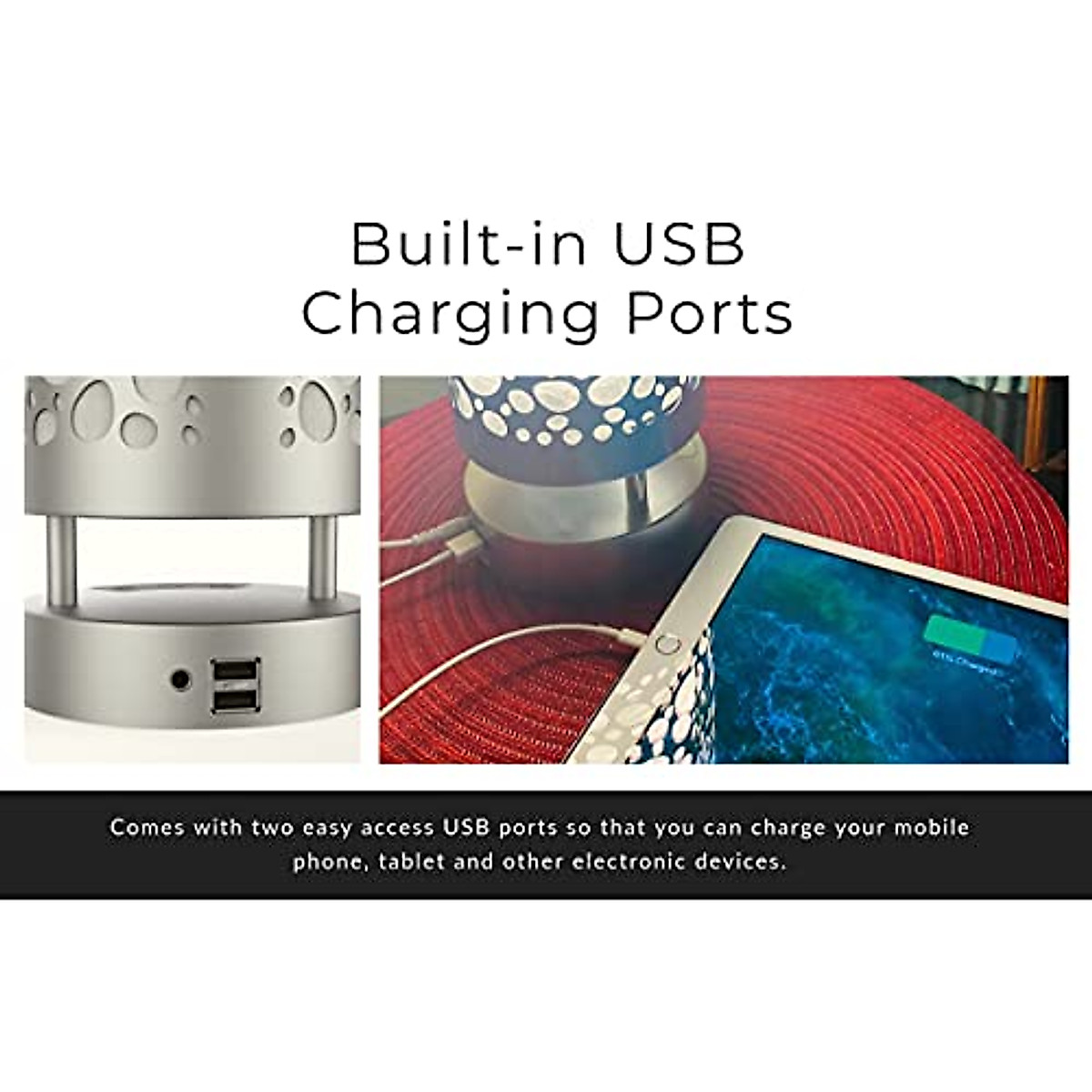 Aleddra AirGuardian Table Lamp - Inactivates viruses, Bacteria and Bad Odors in The air | 3 Color Temperature Modes | UV-Free & Ozone-Free | Adjustable Brightness & 2 USB Ports