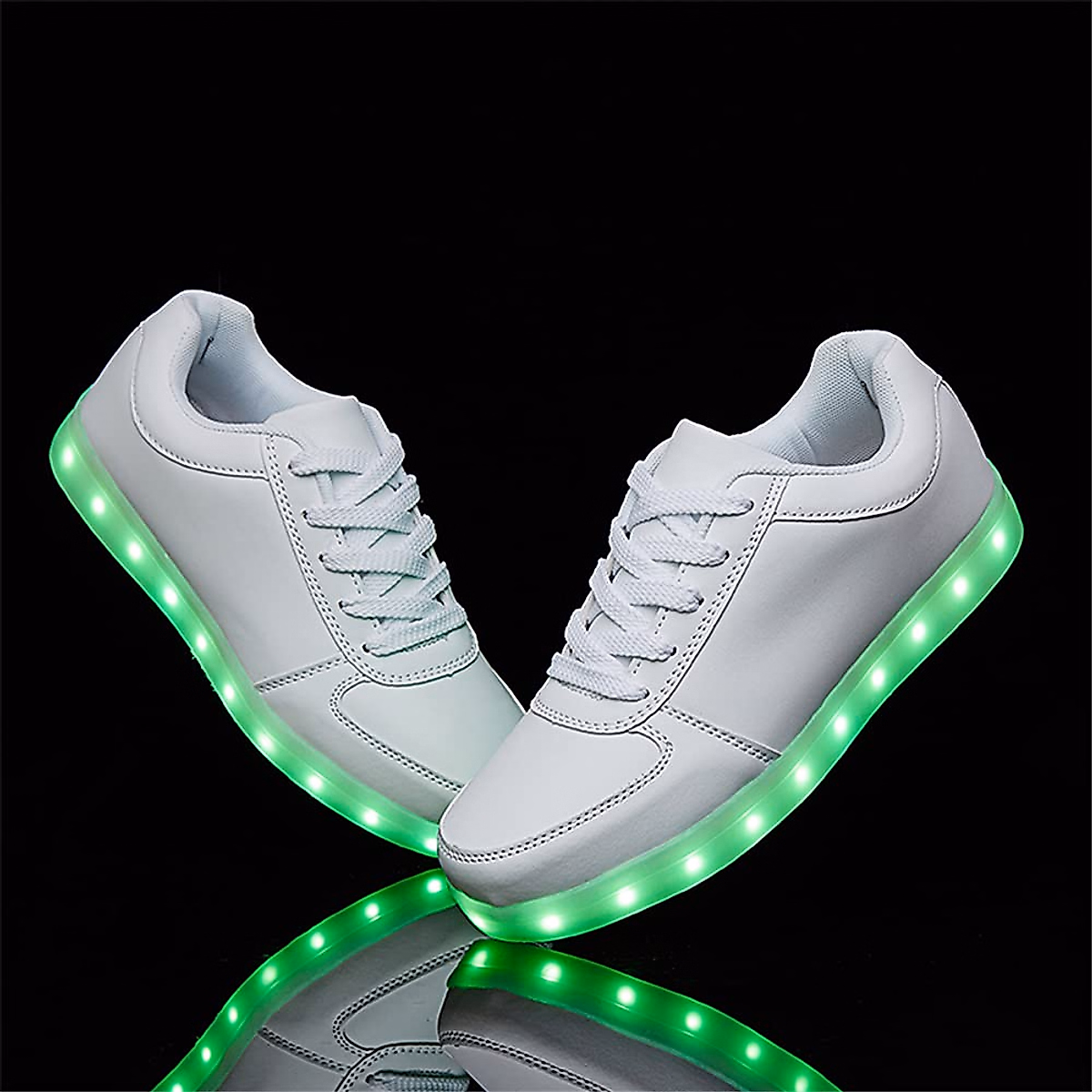SANYES USB Charging Light Up Shoes Sports LED Shoes Dancing Sneakers SYDB551-White-40