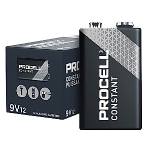 Duracell Procell Alkaline Batteries, 9V, 12/Box
