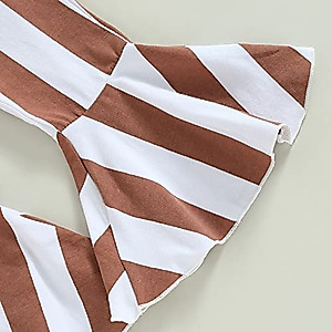 woshilaocai Toddler Baby Girl Short Sleeve Shirts Tops Flared Long Pants Set Kids Animal Letter 2Pcs Festival Outfits Clothes (Easter Egg Striped,18-24 Months)