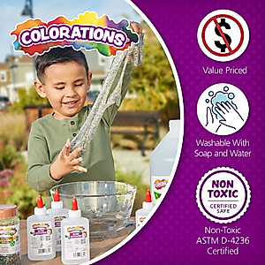 Colorations Washable Clear Glue, 1 Gallon, Dries Clear, Gluing, Crafts, School Glue, Home Glue, Office Glue, Craft Projects, Washable Glue, Non Toxic Glue, Homeschool, Home School Use