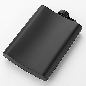 HOLY WATER, JXS 8oz 18/8#304 Stainless Steel Black Hip Flask for Liquor, Leakproof with Funnel Gift Package
