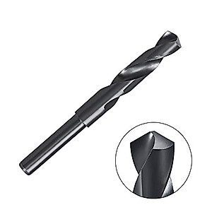 uxcell 16mm Reduced Shank Drill Bit HSS 6542 Black Oxide with 1/2 Inch Straight Shank
