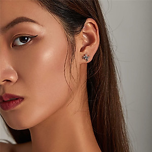 Vintage Spider Stud Earrings for Women Girls 925 Sterling Silver Hypoallergenic Halloween Small Animal Pet Cartilage Tragus Post Creative 3D Jewelry Unique Gifts for Friend