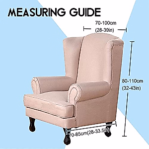 IMYOGI Stretch Wing Chair Slipcover 2 Pieces Wingback Covers with Seat Cushion Slipcover, Non-Slip Armchair Covers Furniture Protector for Kids and Pets (Color : Loka)