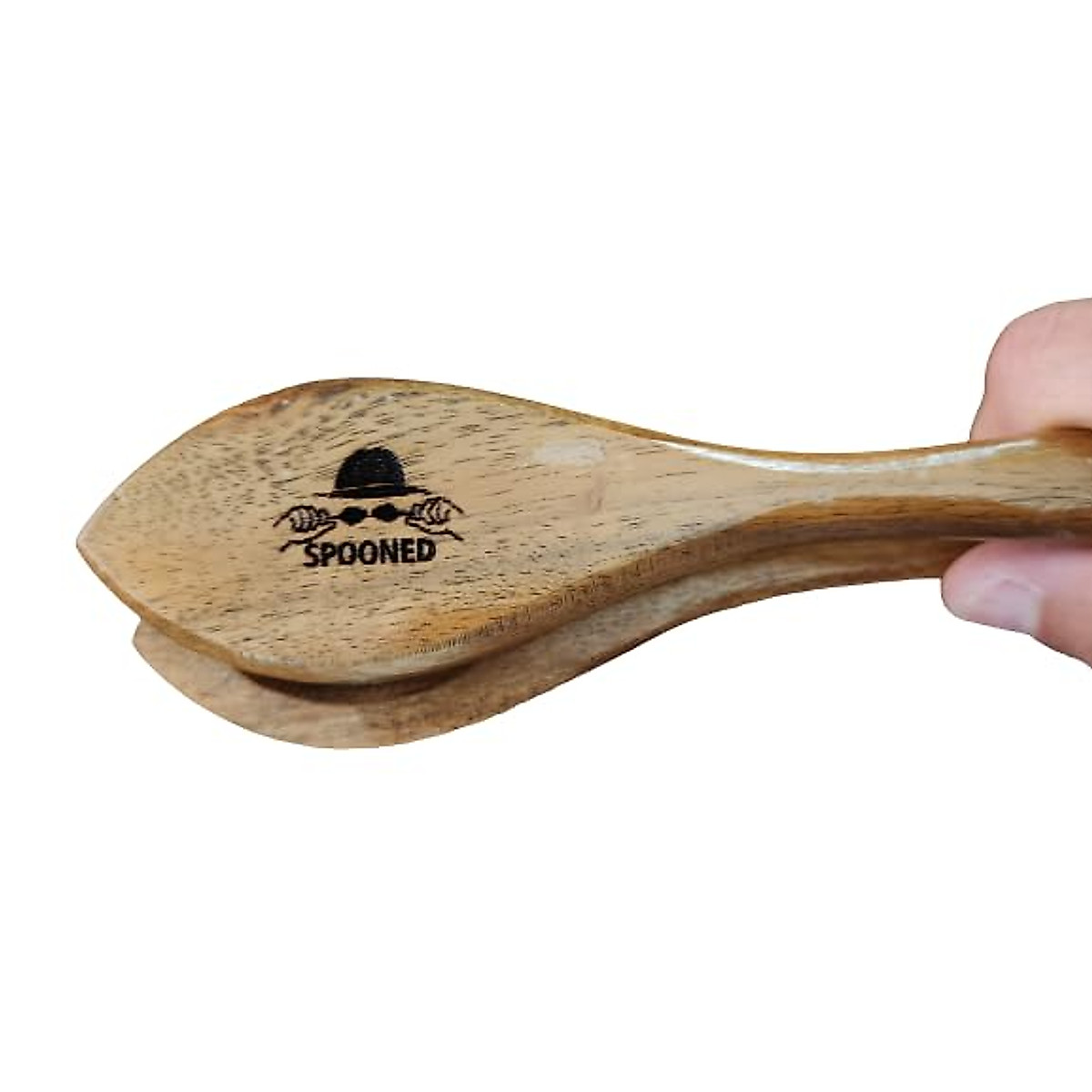 Wooden Musical Spoons - Hand Percussion - Appalachian Folk Instrument (Brown)