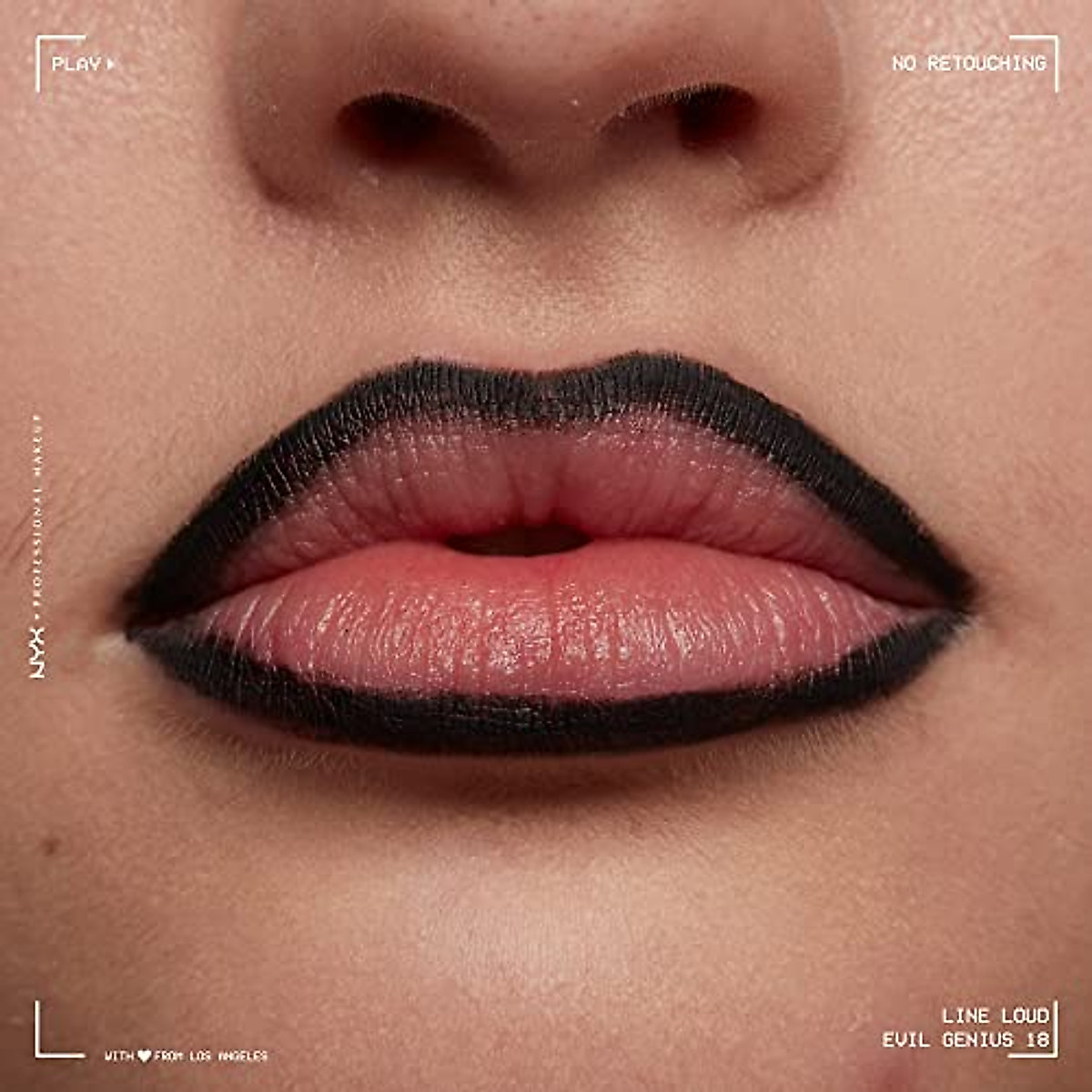 NYX PROFESSIONAL MAKEUP Line Loud Lip Liner, Longwear and Pigmented Lip Pencil with Jojoba Oil & Vitamin E - Evil Genius (Black)