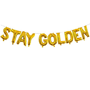 Stay Golden Balloon, Stay Golden Birthday Banner Gold Party Supplies Golden Birthday Decorations (16 inch)