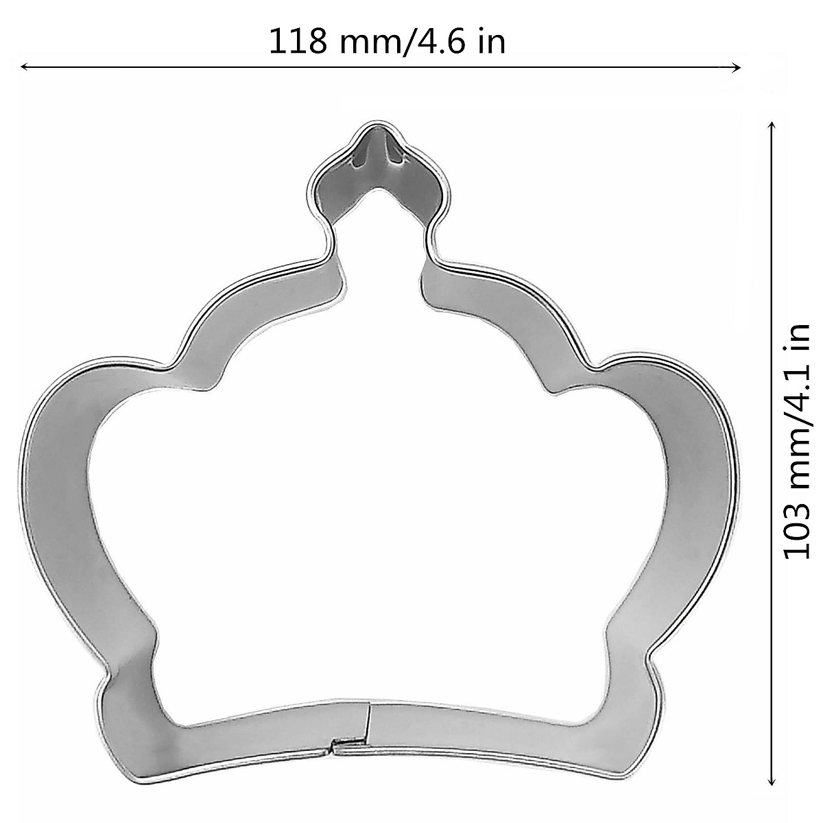 Large Size Crown Shaped Cookie Cutter, Stainless Steel Queen/King/Prince/Princess Crown Cookie Cutter, 4.6 Inches (Model 1)