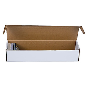 Gersoniel 12 Pack Card Storage Box Each 800 or 400 Count Card Collector Box for Trading and Gaming Cards Card Organizer Holders for Football, Baseball, Sport Card(White,14 x 2.7 x 3.6 Inch)