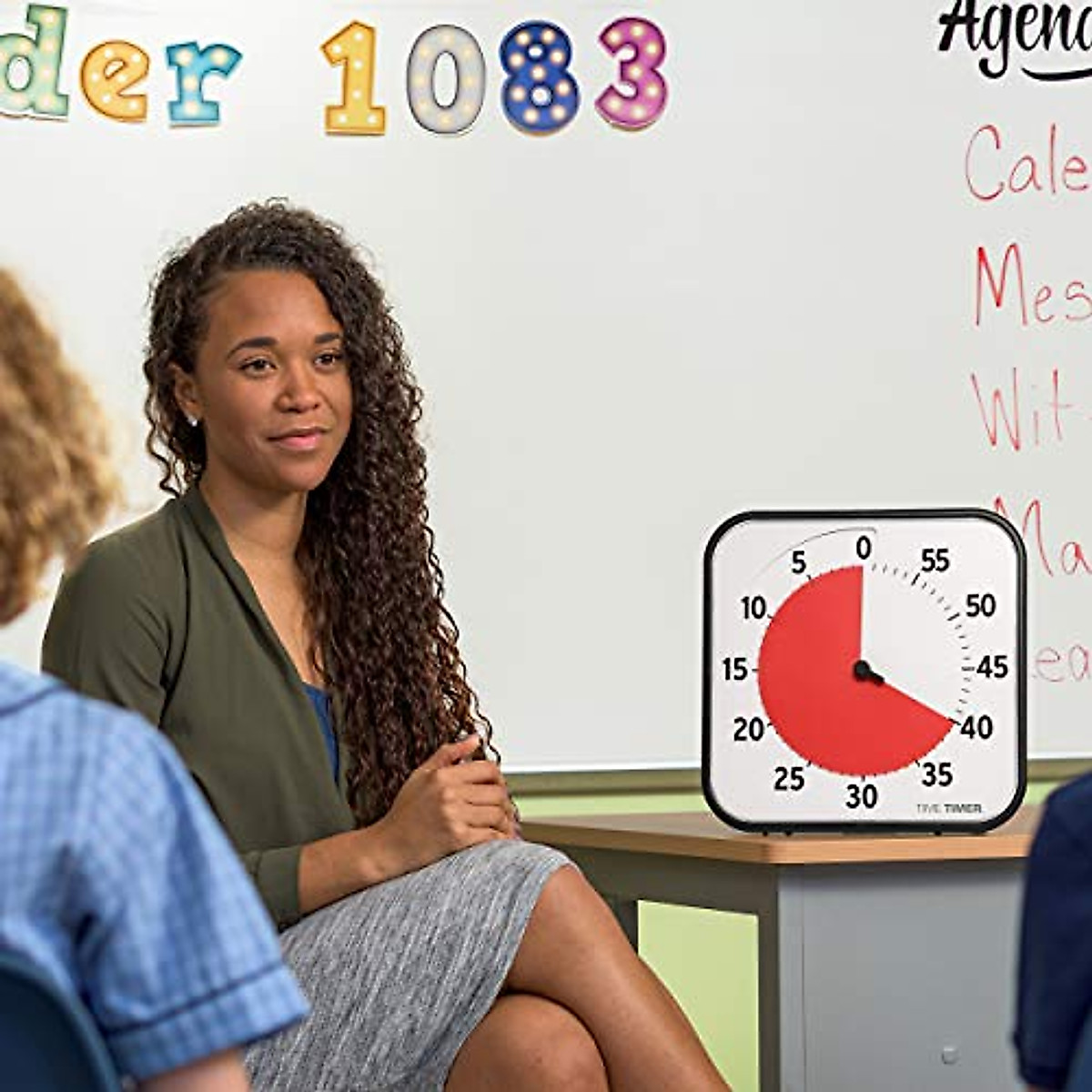 TIME TIMER 12 inch Visual Timer 60 Minute Kids Desk Countdown Clock with Dry Erase Activity Card, Also Magnetic for Kids Classroom, Homeschooling Study Tool, Task Reminder, Home and Kitchen Timer