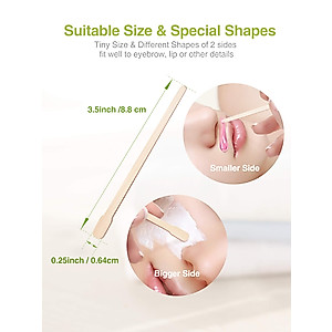 Elitehood 400 Pack Waxing Sticks Small Eyebrow Wax Sticks Wax Spatulas Small Wooden Waxing Applicator Sticks for Eyebrows & Face Hair Removal Sticks, Storage Containers Bundled