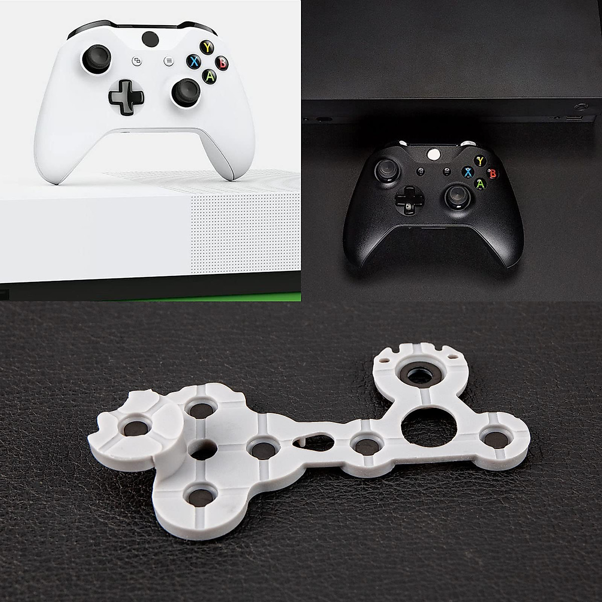 3pcs Conductive Silicon Button Pads ABXY Repair Controller Button Replacement Repair Part Compatible with Xbox One Controller