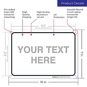 Custom Sign, Personalized Metal Signs, Customize for Office, Business, Workplace, office, Home, Airbnb, Delivery Signs, 10x7 Inches, Rust Free .040 Aluminum, Made in USA