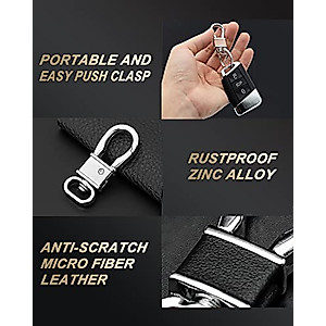 FEYOUN 4 Pack Metal Carabiner Keychain Key Clip Hook, 4 Key Rings Car Key Chain Clips Ring Holder Organizer for Men and Women, Car Accessories, Multi Color