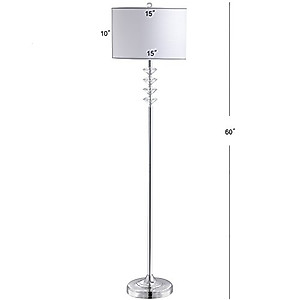 JONATHAN Y JYL1045A Mia 60.5" Crystal/Metal LED Floor Lamp Contemporary,Glam,Transitional for Bedrooms, Living Room, Office, Reading, Clear/Chrome