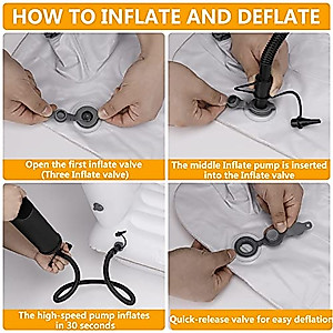 Eaersan Inflatable Toddler Airplane Bed Portable Toddler Travel Baby Bed for Airplane Car High Speed Rail Seat Infant Airplane Bed Included Inflatable Travel Bed Manual Pump Seat Belt and Travel Bag