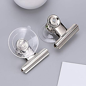 YARNOW 8 Pcs Suction Cup Clip Display Business Cards Holder Stand Clear Clamps Hanging Home Office Accessories