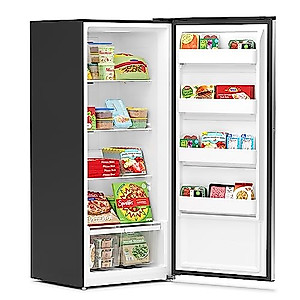 KoolMore KM-RUF-21S 21 cu. ft. Upright Convertible Freezer/Refrigerator, 2-in-1 Appliance, Storage for Fresh or Frozen Food and Drinks, Clear Shelves and Drawers [Silver]