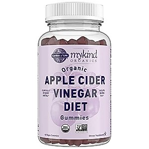 Garden of Life Apple Cider Vinegar Diet Gummies mykind Organics - Organic ACV Gummy Vitamins with Svetol Green Coffee Bean Extract to Burn Fat - 63 Vegan Non-GMO Gummies for Weight Loss & Detox