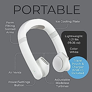 Briza Neck Fan - Personal Fan - For Women, Men, Kids - Portable Neck Fan - Neck Cooler - Wearable AC - Bladeless Neck Fans - Cooling Neck Fan - Neck Air Conditioner - Neck Fans Portable Rechargeable - Personal Fans For Your Neck