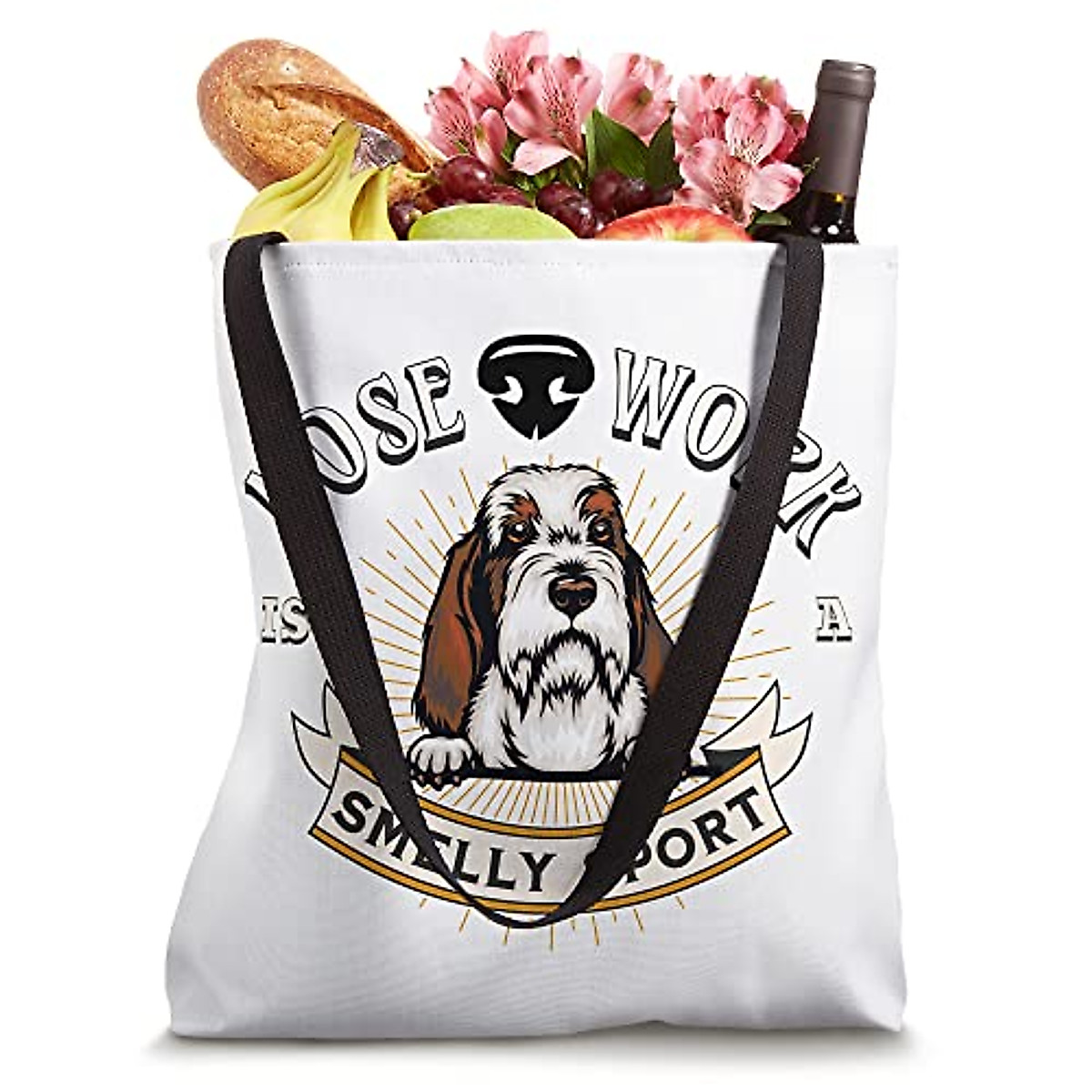 Nose Work is a Smelly Dog Sport PBGV Pet Owner Dog Gift Tote Bag