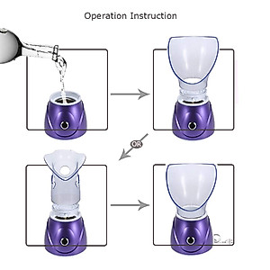 Hann Facial Steamer Professional Sinus Steam Inhaler Face Skin Moisturizer Facial Mask Sauna Spa Steamers with Aromatherapy Diffuser Humidifier Function (Purple)