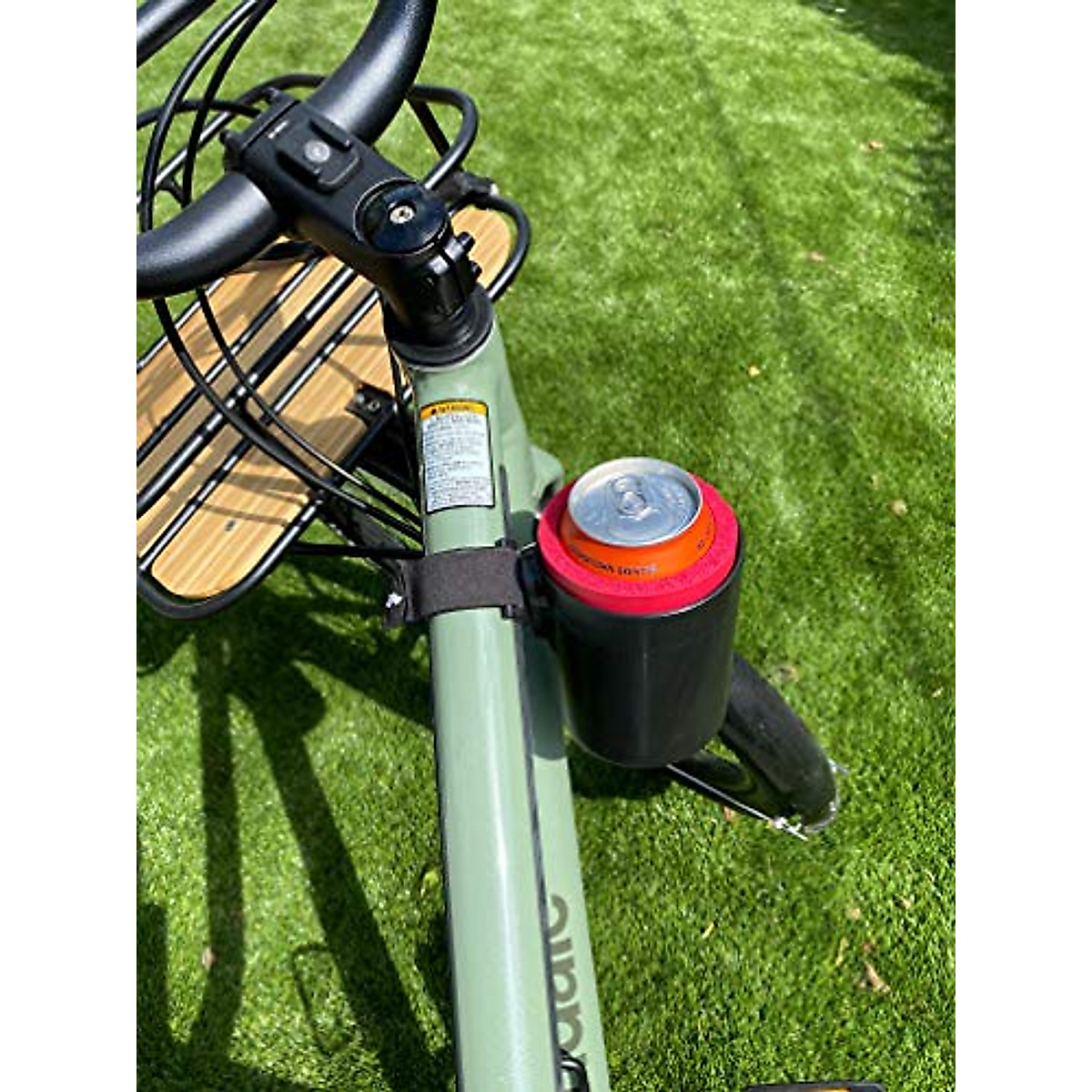 Dadding & Co. Original DaddieCaddie Cup Holder for Strollers, Golf Carts, Boats and Bikes – Includes Mounting System – Discretely Holds 12 Oz. Beverage Cans for Happy Hour on The Go