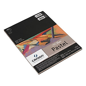 CANSON Mi-Teintes Pastel Pad, Assorted Colors 9"X12" Fold Over (100510864) , White