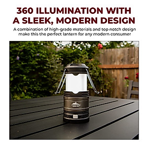 Cascade Mountain Tech Collapsible LED Lantern, Perfect Lighting for Camping, BBQ's and Emergency Light - 3 Pack Batteries Included …