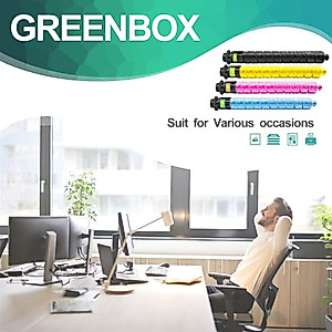 GREENBOX Compatible IM C300 C400 High-Yield Toner Cartridge Replacement for Ricoh IM C300 C400 842378 842379 842380 842381 for IM C300 C300F C400 C400F C400SF Printer (17,500 Pages, KCMY, 4 Pack)