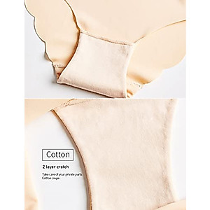 Kiench Teens Girls Seamless Underwear No Show Bikini Panties Tagless 6-Pack US XL / Size 22 / 16-18 Years / Women Panty Size 7, Black & Beige