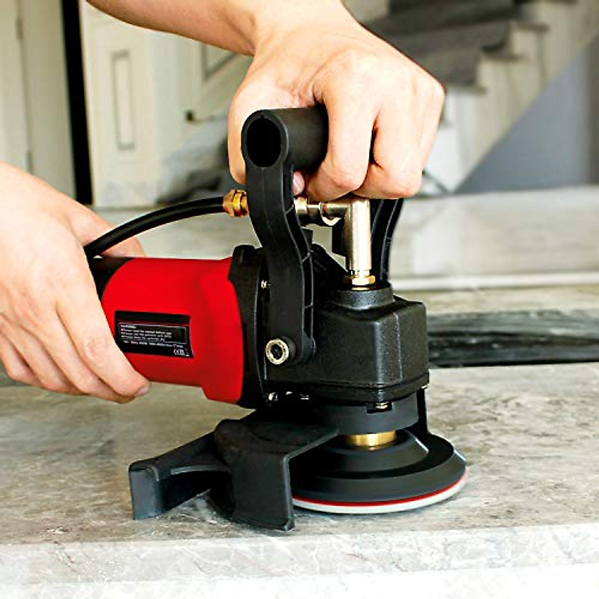 ZFE 800W/110V Variable Speed 4'' Wet Polisher / Grinder & Granite Diamond Polishing Pads Concrete Polisher Stone Polisher for Granite/Marble/Concrete/Stones