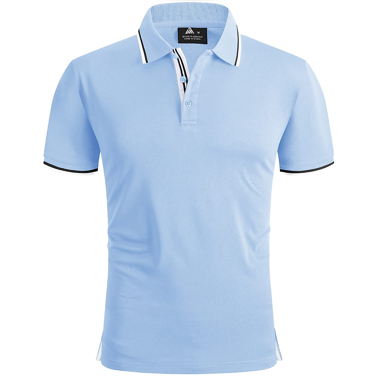 SECOOD Baby Blue Polo Shirts for Men Dry Golf Shirts Moisture Wicking Athletic Shirts for Outdoor