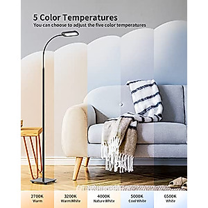 OYU LED Floor Lamp, Floor Lamp for Bedroom, Bright Floor Lamp 1800LM, Stepless Adjustable 2700-6500K, Reading Lamps Floor Standing, Standing Lamp with Touch Control, Led Floor Lamps for Living Room