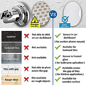 Randconcept - 80mm Adhesive disc for Suction Cups w/3M VHB adhesive - for Suction Shower Holder | Suction Mirror | Suction Hook | Car Dashboard | Bathroom & Kitchen | 3.15" Wide Diameter 2 Pcs (White)