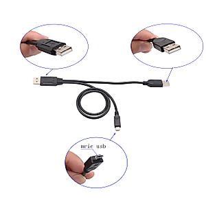 zdyCGTime USB 2.0 A Dual Power Micro Cable, USB 2.0 A Male to USB 2.0 A +Micro USB Male Y Adapter Charging Cable for Samsung, HTC, Tablet and More Extension Cable (1.7 ft)