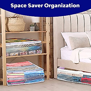 Jumbo Size Clear Flexible Zipper Storage Bags Organizer, for Clothes, Bedding, Quilts, Blankets, Flexible Thick Plastic Totes for Easy and Convenient Storage, Travel, Underbed, Closet Organization, X-Large Huge 22 Gallon (Pack of 4) (22 Gallon)