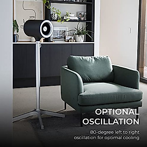 Everdure 49.4 Inch Indoor/Outdoor Pedestal Fan, 6 Speed Settings, Targeted Airflow Control, Oscillating Fan, Remote Control Included, Perfect Cooling Fan for Bedroom, Living Room, Home Office, Black