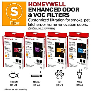 Honeywell PowerPlus HEPA Air Purifier, Allergen Reducer for Medium/Large Rooms (200 sq. ft.) Black - Wildfire/Smoke, Pollen, Pet Dander & Dust Air Purifier, HPA3100