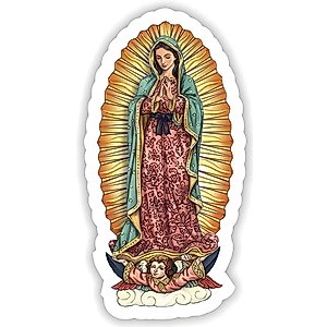 Virgin Mary Christian Religion Christ Holy Bible Decal Sticker (3diff Sizes) Deangelo Virgen de Guadalupe Stickers (5 inch)