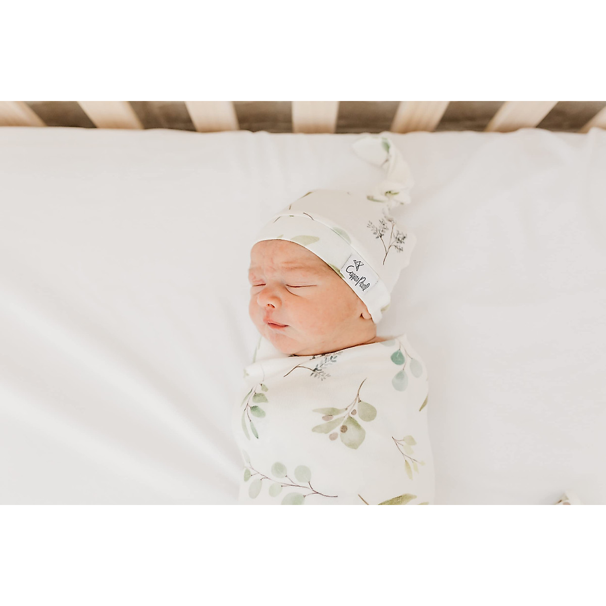 Copper Pearl Baby Beanie Hat Top Knot Stretchy Soft Haven