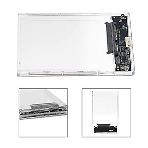 01 Transparent SSD Enclosure, Computer Accessories Plug and Play Transparent SSD Case for Hard Drive for Laptop SSD Solid State Drive