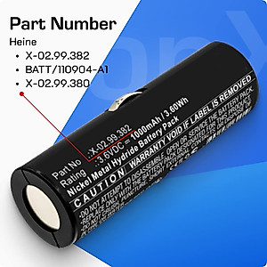 LIONX Battery for Heine Beta Handles Ophthalmoscope Beta 200 Ophthalmoscope Beta 200s Short F.O. Laryngoscope Handle BATT/110904-A1 X-02.99.380 X-02.99.382 1000mAh / 3.60Wh