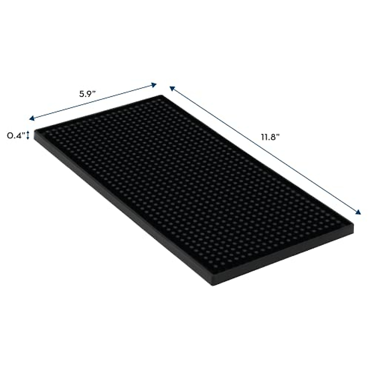 S&T INC. Rubber Bar Mat for Countertop, Non-Slip Bar Mat for Home Bar Cart, Coffee Maker Mat for Countertops, 5.9 Inch x 11.8 Inch, Black, 2 Pack