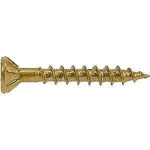 Power Pro 48605 Wood Screws, #8 x 1-1/4", Premium Outdoor Deck Screws, Rust Resistant, Epoxy Coated Bronze, 5lb Tub, 1215 pcs