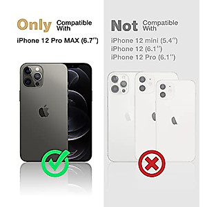Dexnor Magnetic Case for iPhone 12 Pro Max, Compatible with MagSafe, Full-Body Shockproof Rugged Bumper Case Protective Cover with Built-in Screen Protector & Kickstand,Black