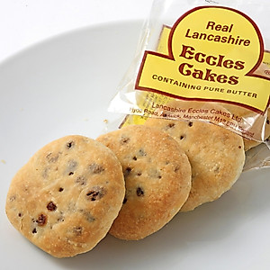 Real Lancashire Eccles Cake | British Snacks Made with Pure Butter & Dried Currants | Traditional & Delicious Fruity Cake for Any Occasion | 5.29 Oz | 4 Cakes (Pack of 1)